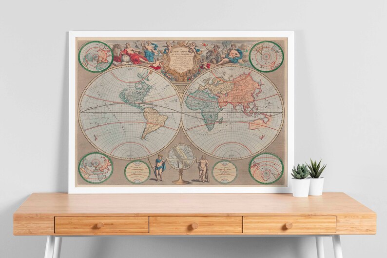 A New Map of the World 1720 Vintage Map Print Old Map - Etsy