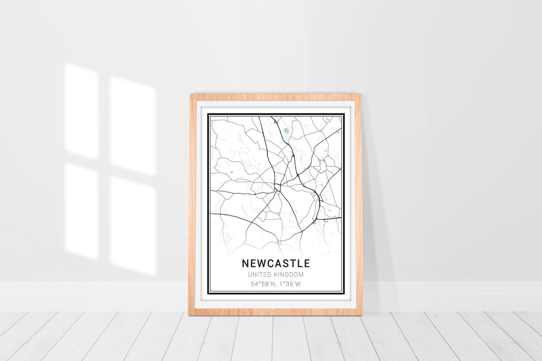 Newcastle Map Art Print • United Kingdom Newcastle City Map Poster ...