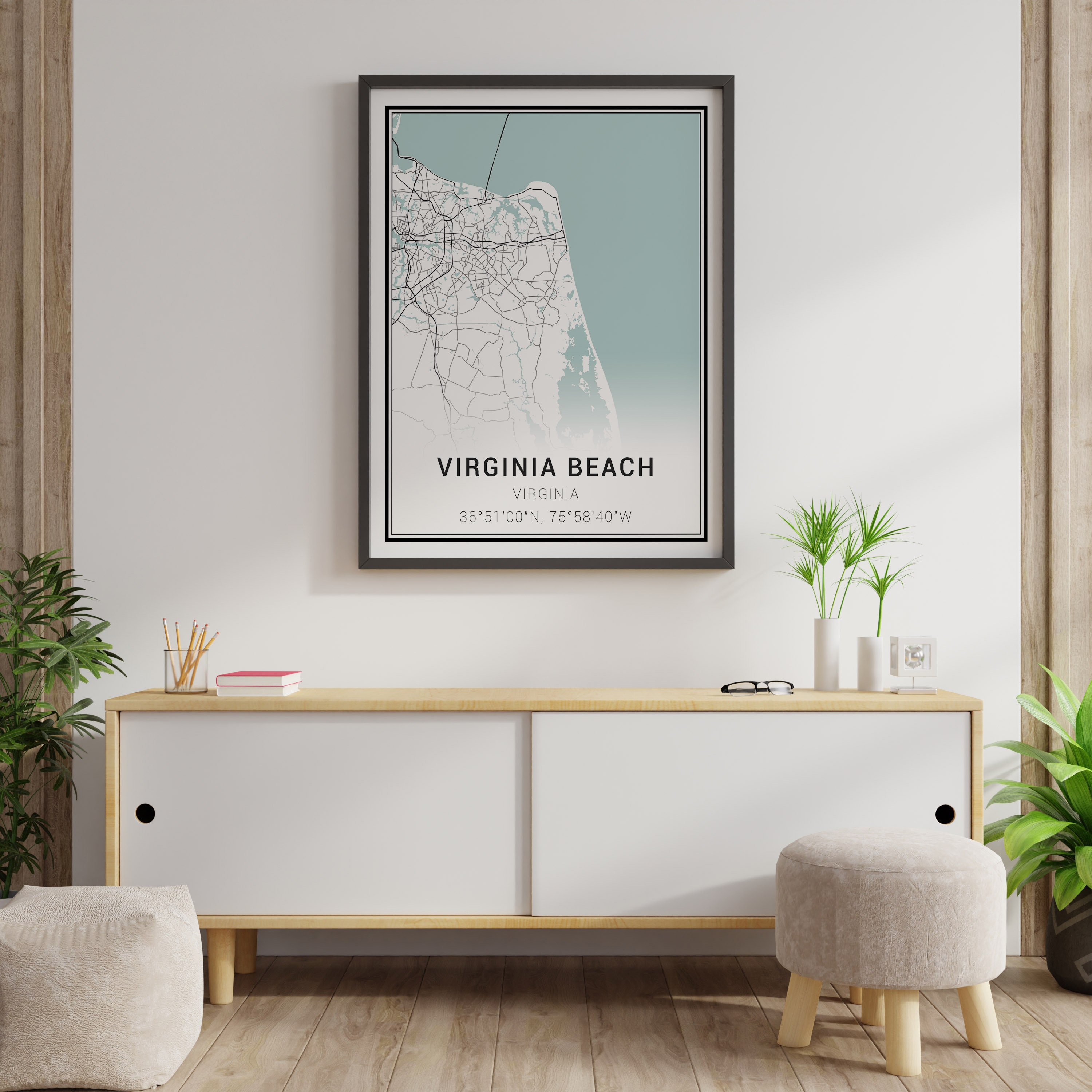 Virginia Beach Map Print - Virginia Beach City Map, Virginia Beach ...