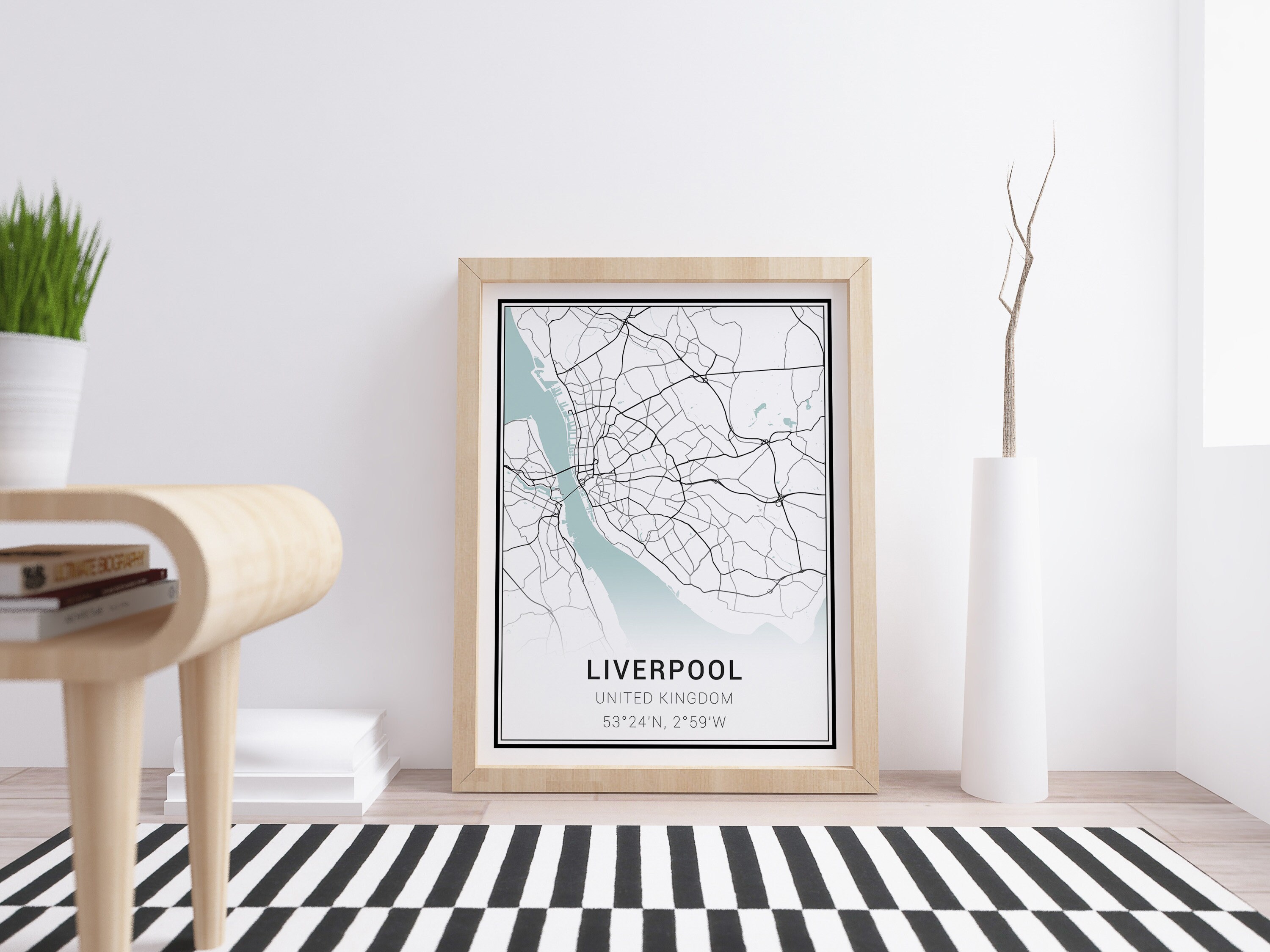 Liverpool Map Art Print • United Kingdom Liverpool City Map Poster ...