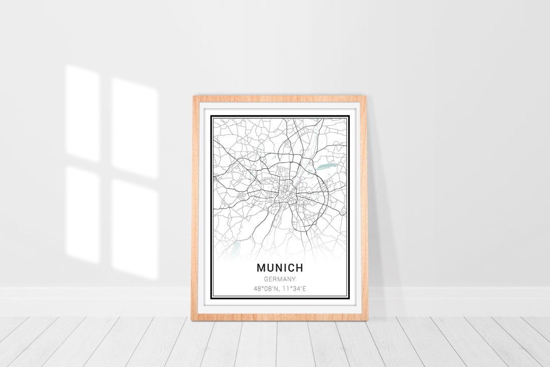 Munich Map Art Print • Germany Munich City Map Poster • Germany Munich ...
