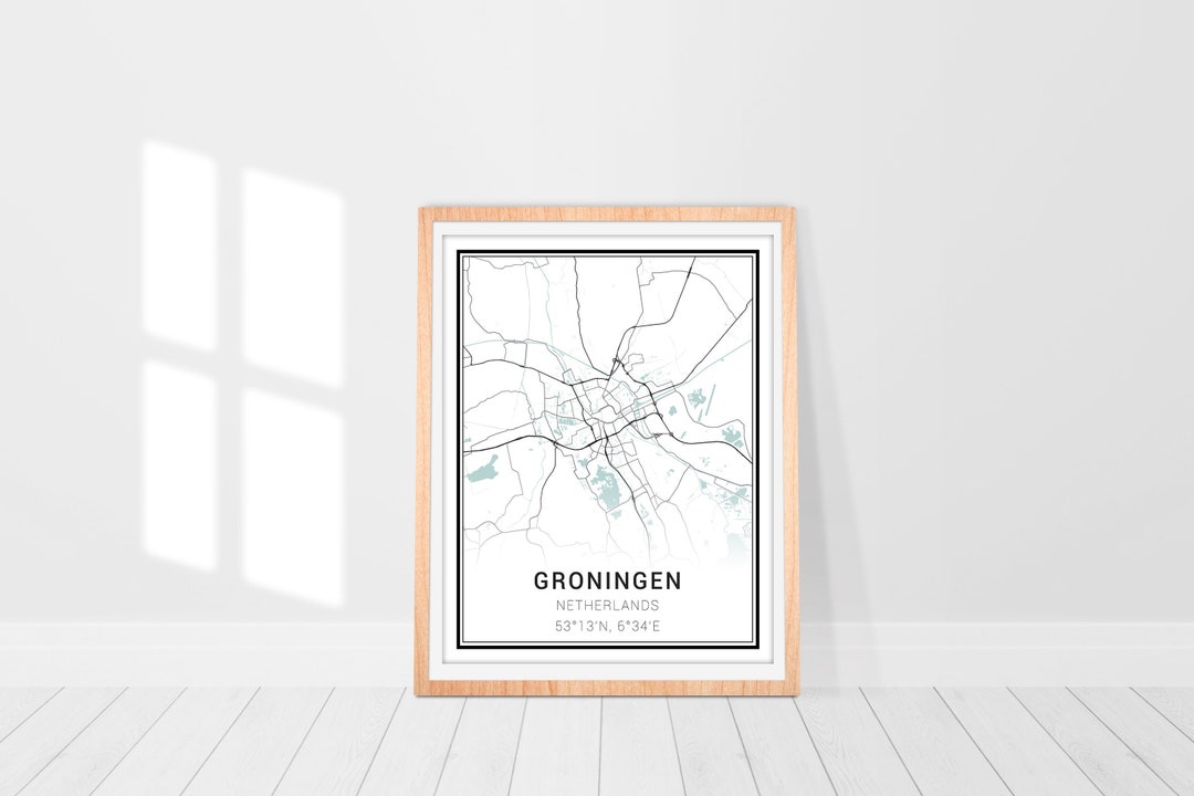 Groningen Map Art Print Netherlands Groningen City Map Poster Groningen ...