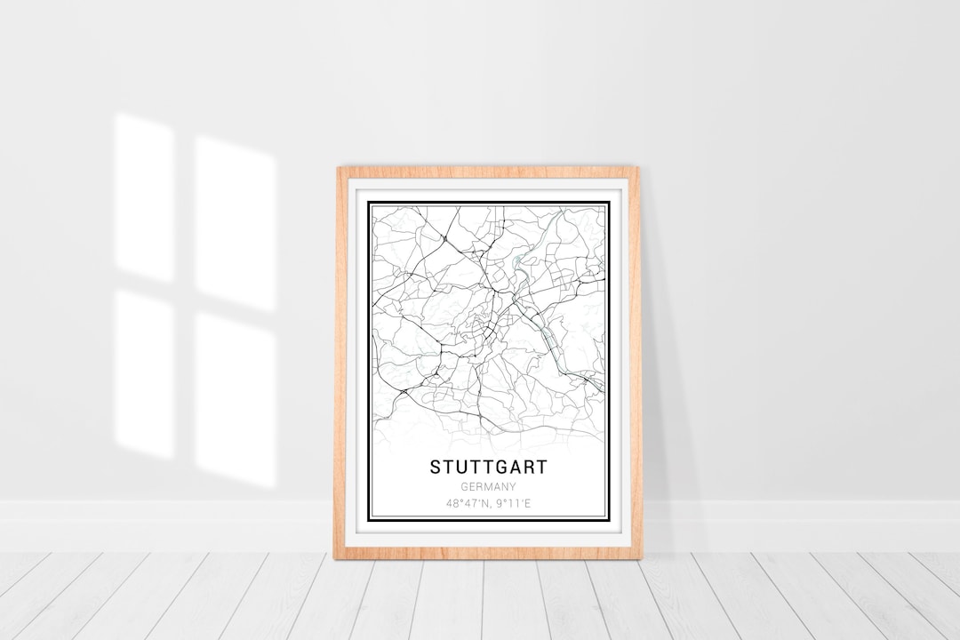 Stuttgart Map Art Print • Germany Stuttgart City Map Poster • Stuttgart ...