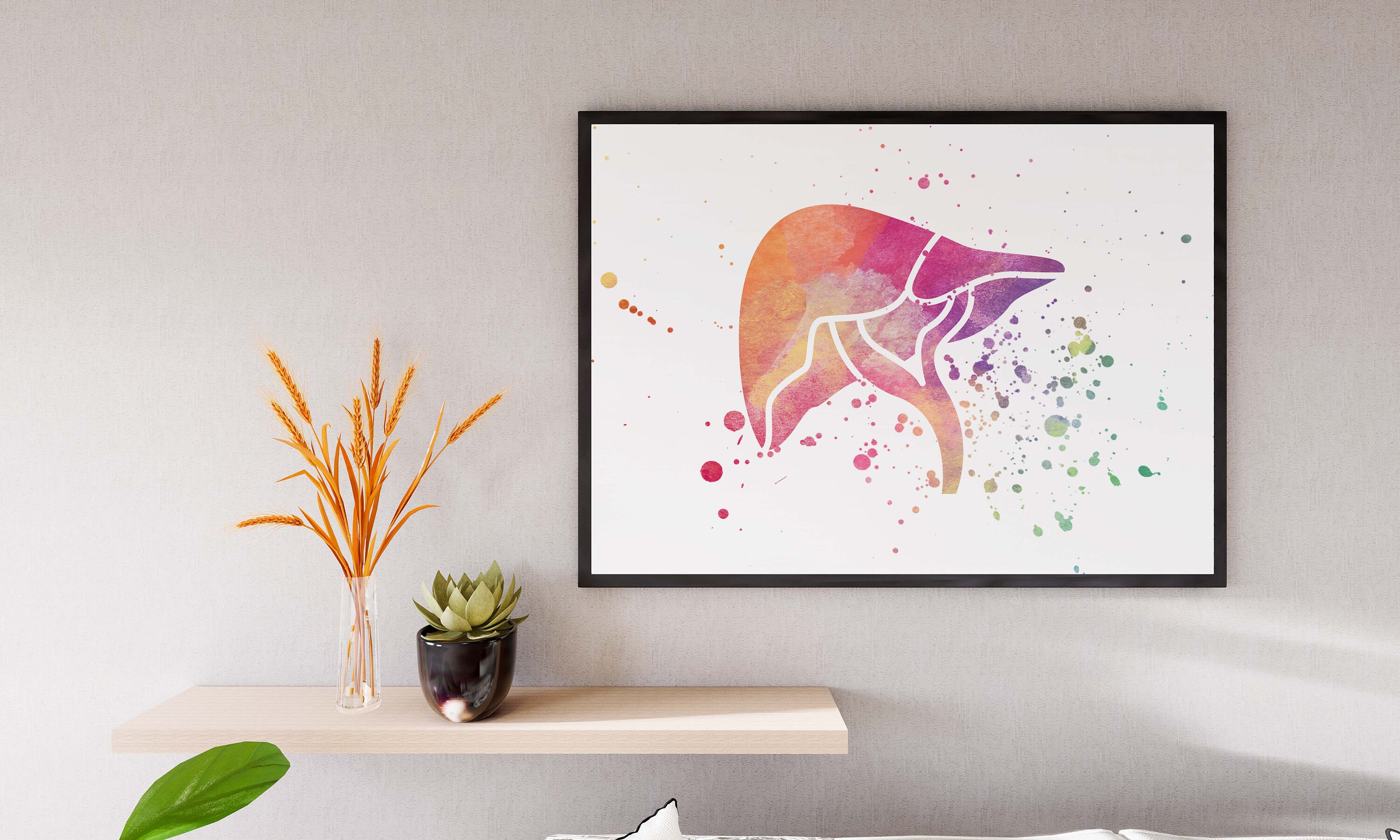 Watercolor Liver Anatomy Poster Human Anatomy Print Medical - Etsy