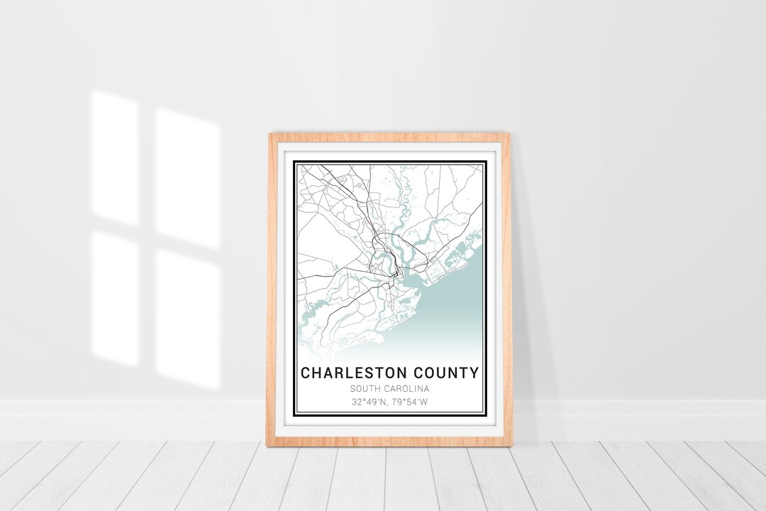 Charleston City Map Print - South Carolina Charleston Poster, South ...