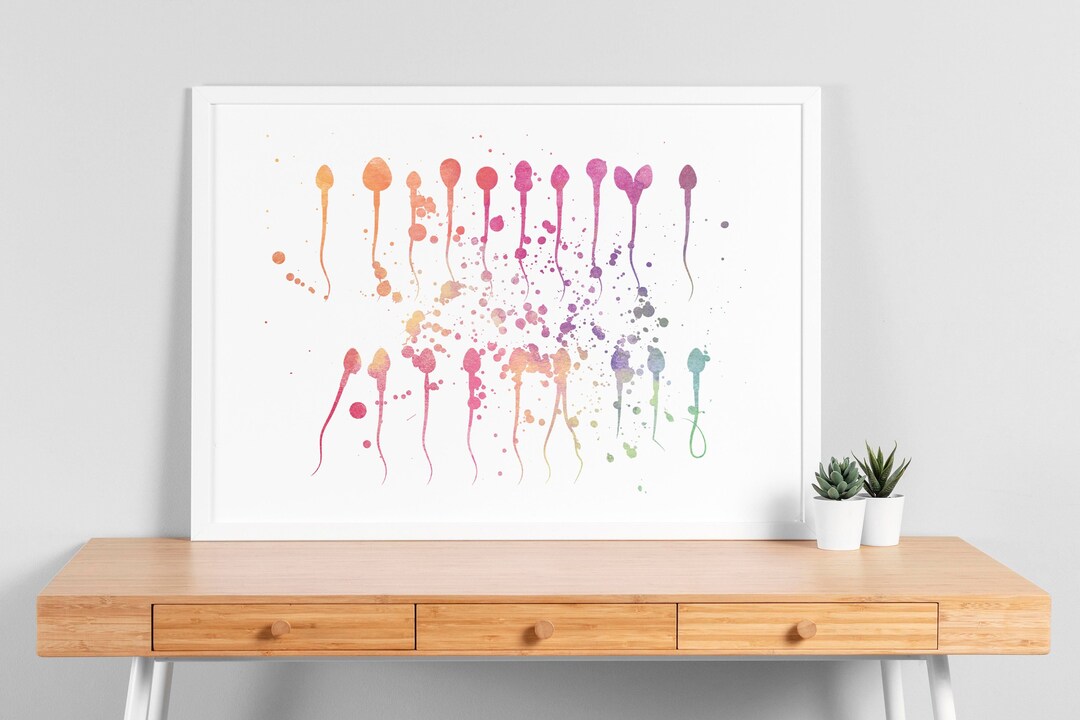 Watercolor Sperm Poster - Urology Wall Art, Medical Art, Medicine ...