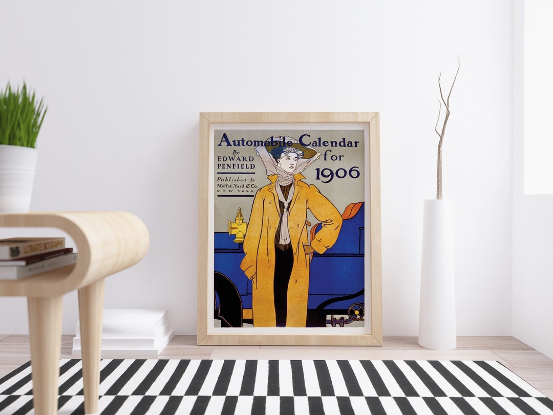 Edward Penfield - Automobile Kalender 1905 - Vintage Print, Automobile ...