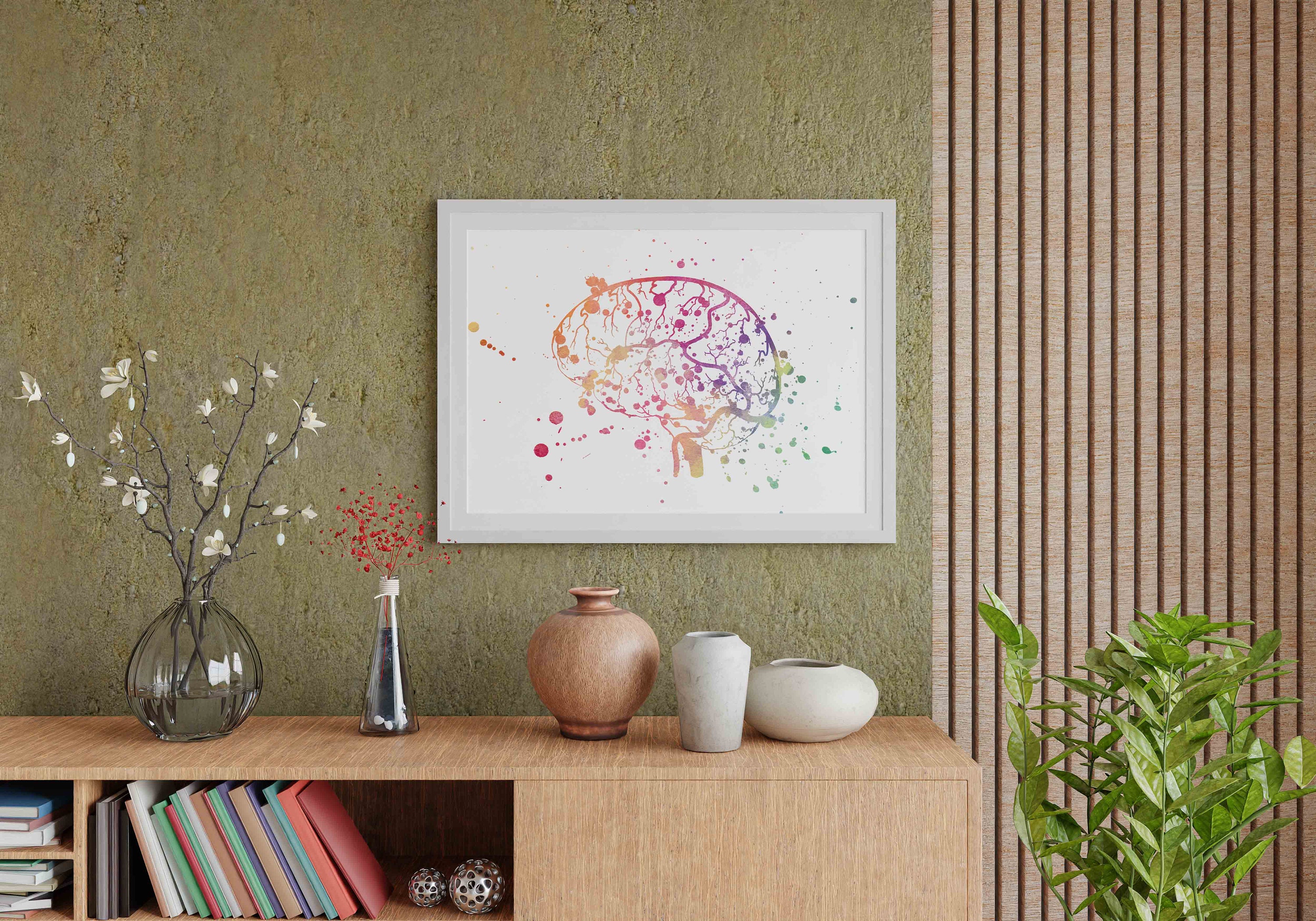 Watercolor Veins of the Brain Poster Brain Science Wall Art - Etsy