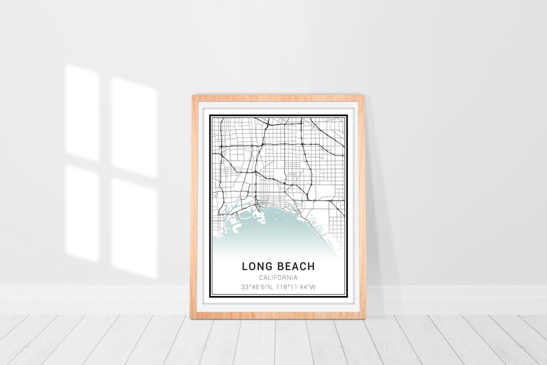 Long Beach Map Art Print • California Long Beach City Map Poster • Long ...
