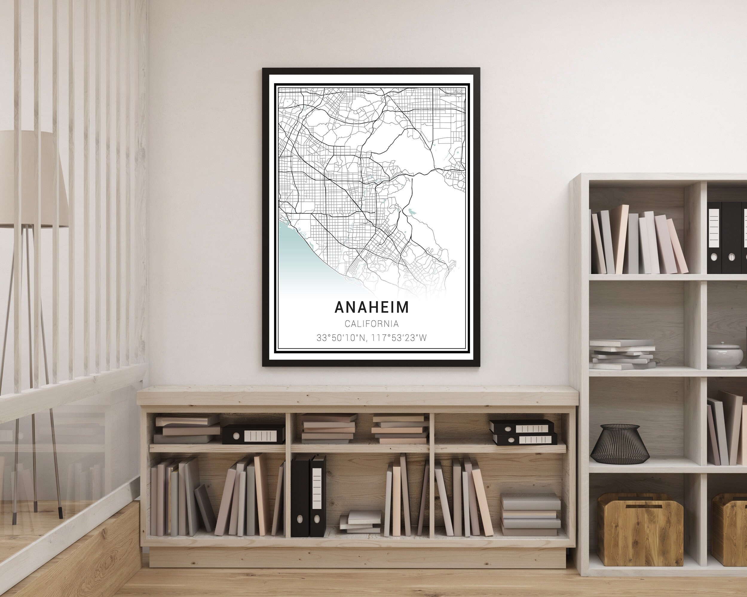 Anaheim Map Print Anaheim City Map Anaheim Poster Anaheim Wall Art ...