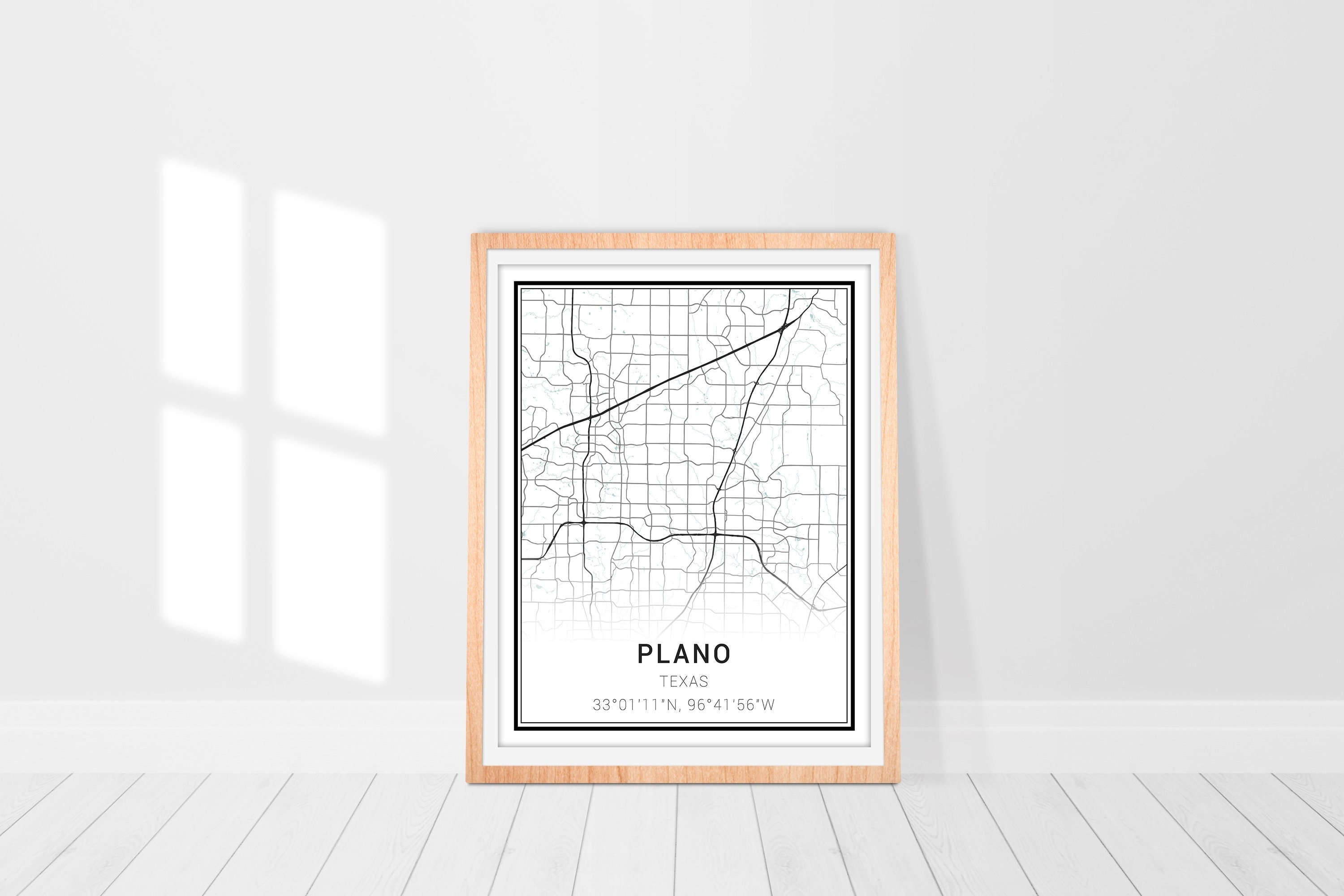 Plano Map Art Print • Texas Plano City Wall Art • Plano City Poster ...