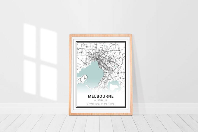 Melbourne Map Art Print • Australia Melbourne City Map Poster ...