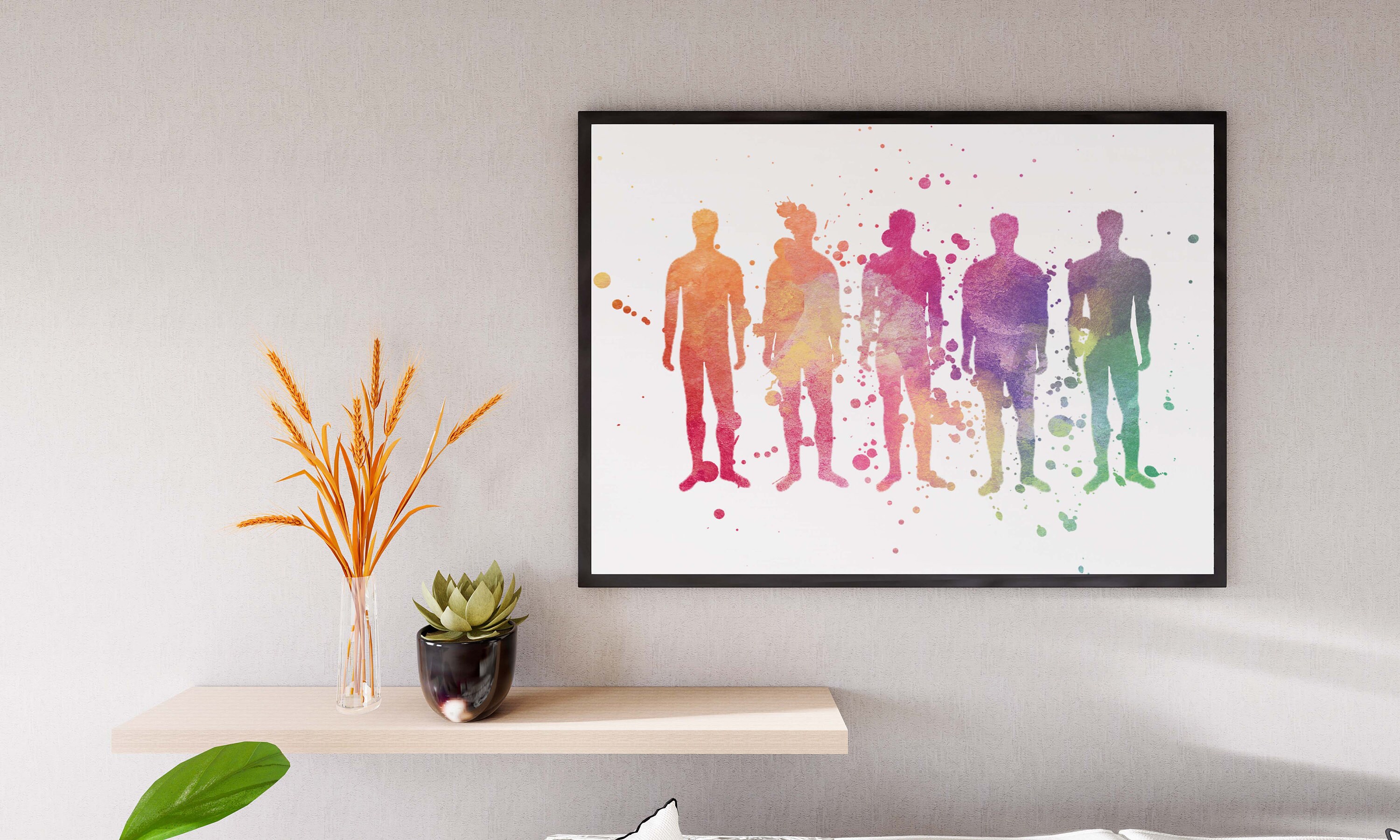 Watercolor Male Body Shapes Poster Human Anatomy Print - Etsy
