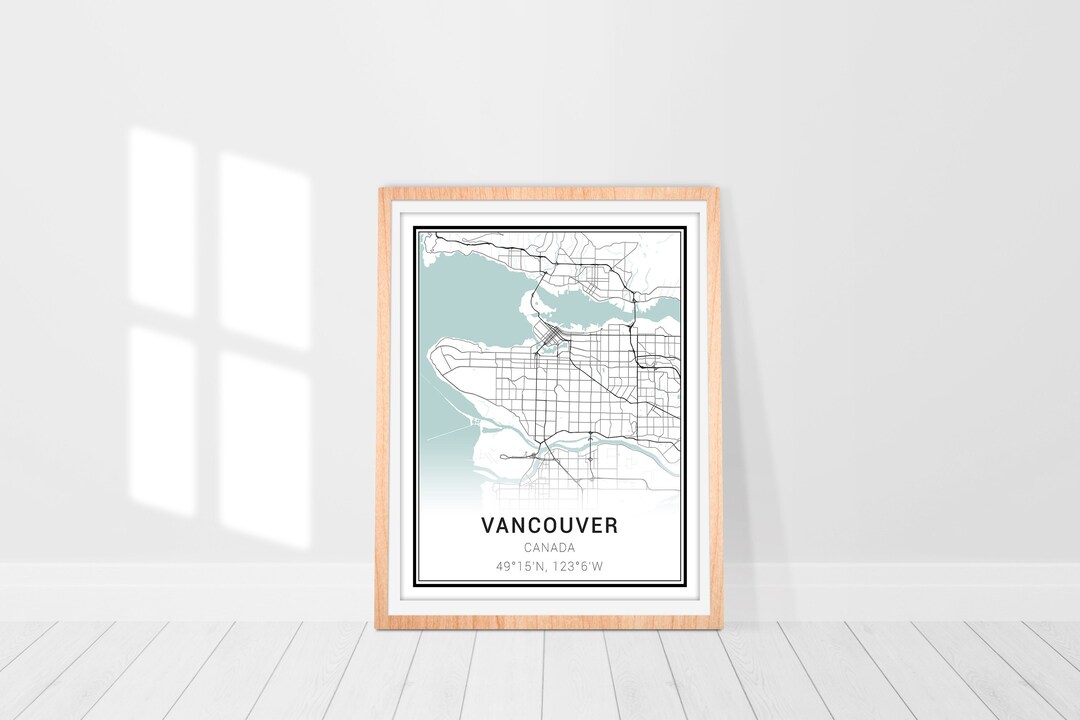 Vancouver Map Art Print • Canada Vancouver City Map Poster • Vancouver ...