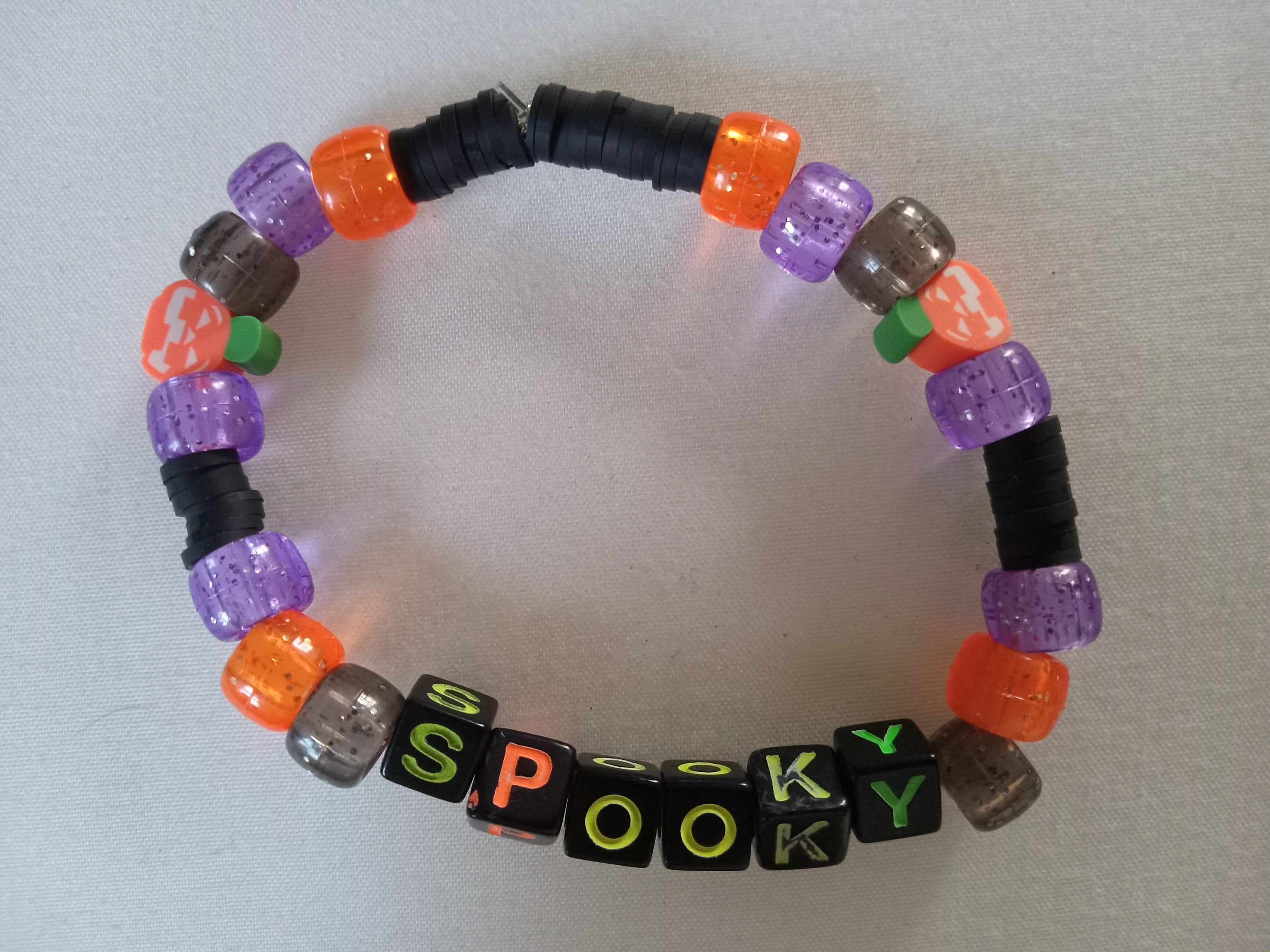 Halloween Beaded Stretch Bracelets, Fall Bracelets, Halloween Spooky ...