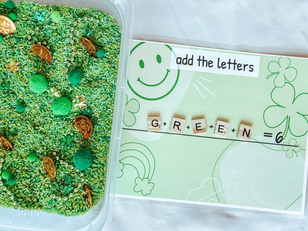 St. Patricks Day Sensory Bin Learning Mats, Green, Pdf File, Early Math ...