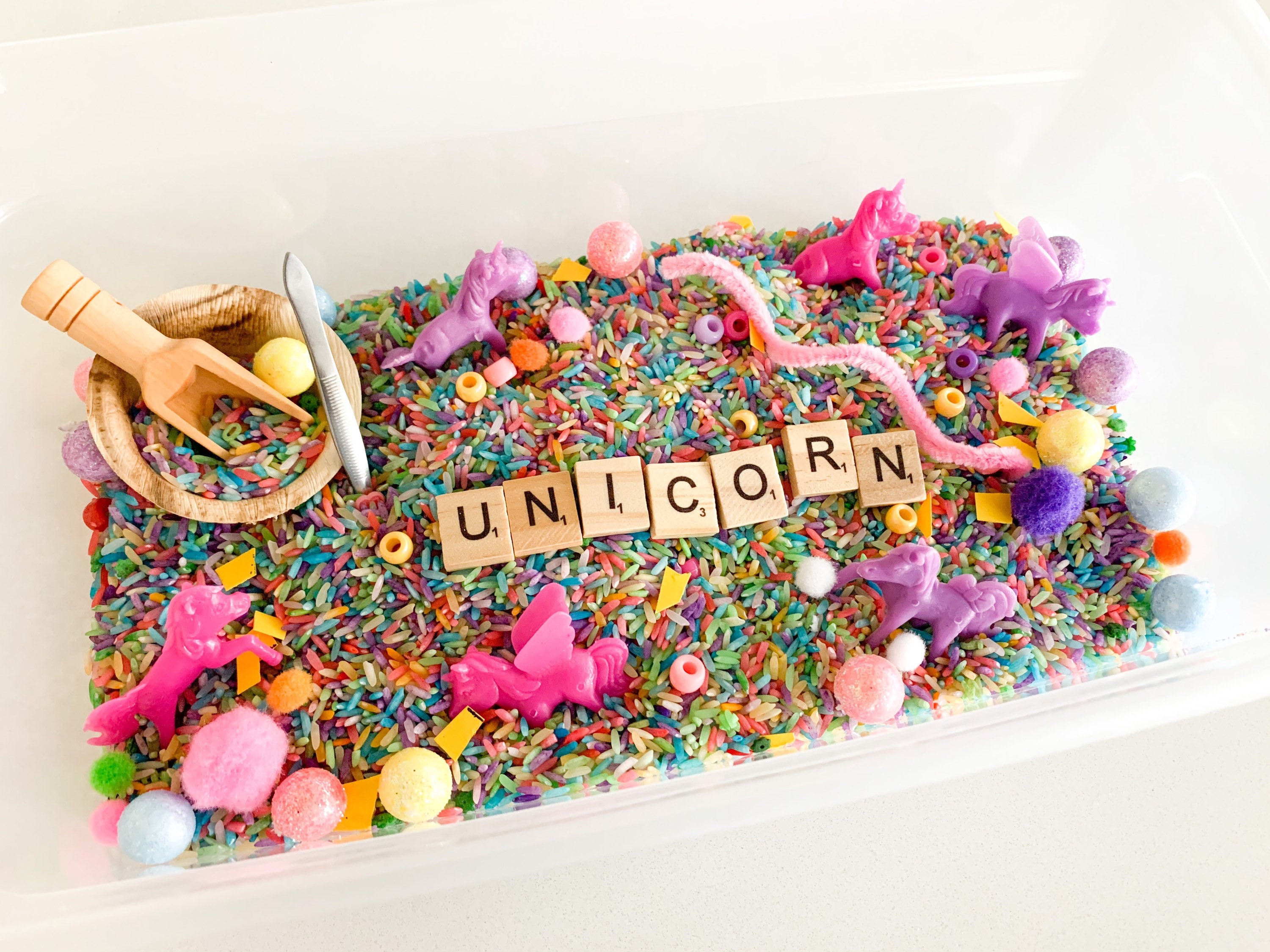 Personalized Unicorn Magic Sensory Bin - Etsy