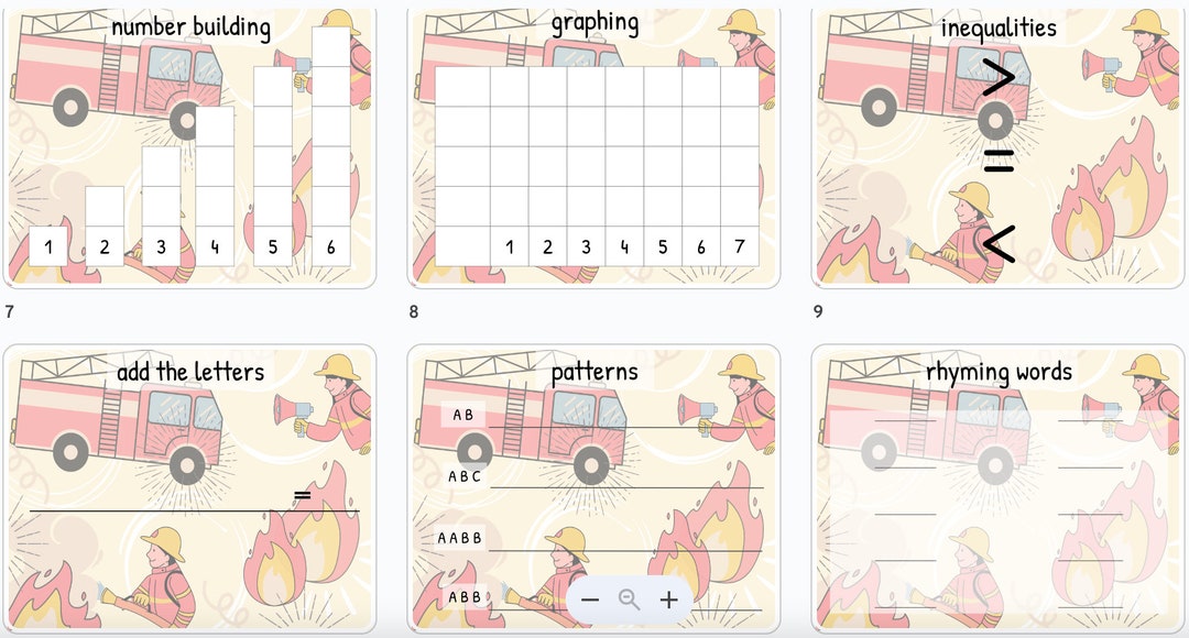 Firefighter Sensory Bin Learning Mats, Digital File, Early Math Skills ...