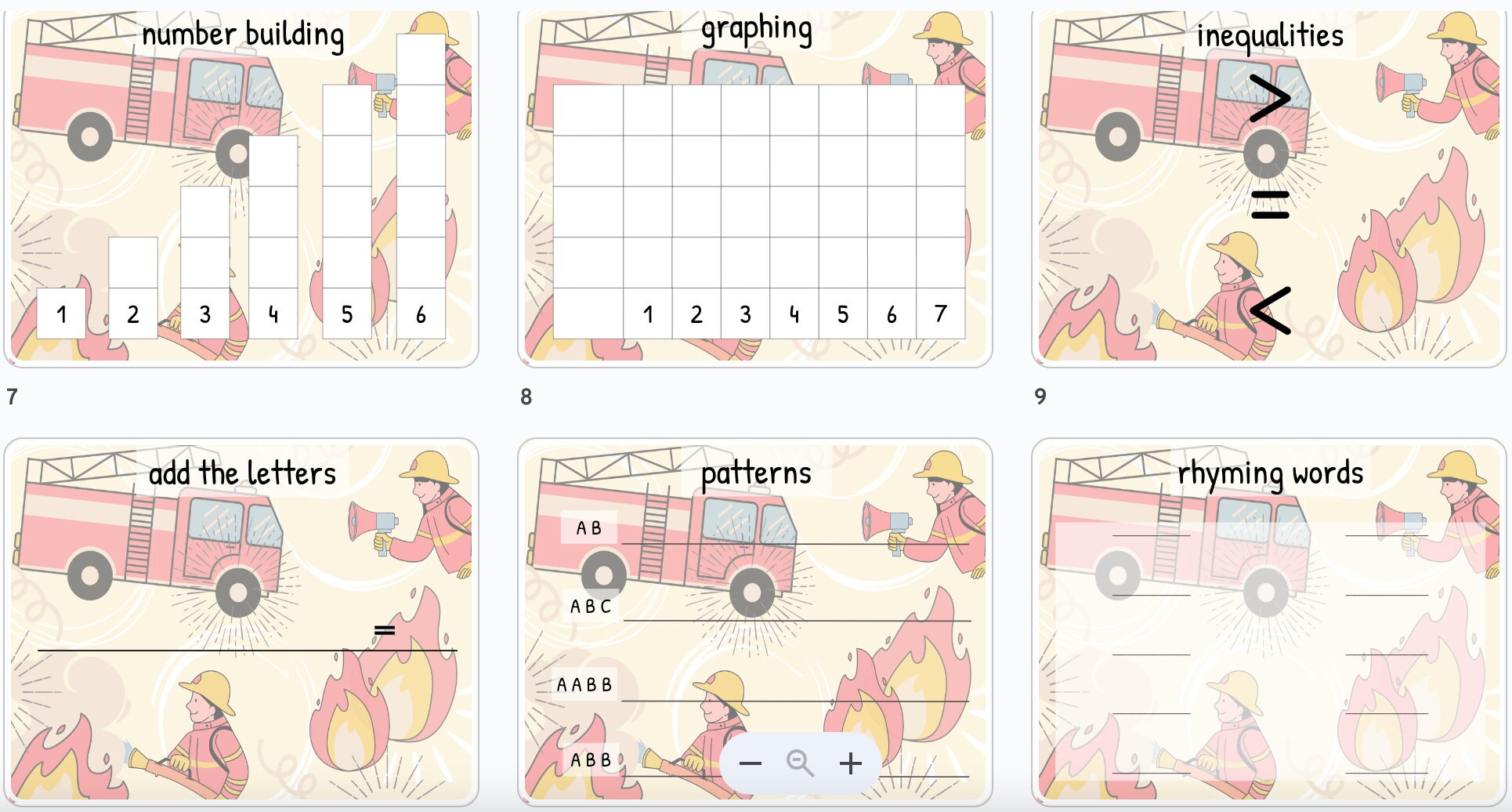Firefighter Sensory Bin Learning Mats, Digital File, Early Math Skills ...