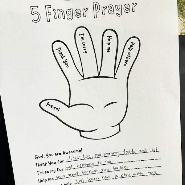 The 5 Finger Prayer - Etsy
