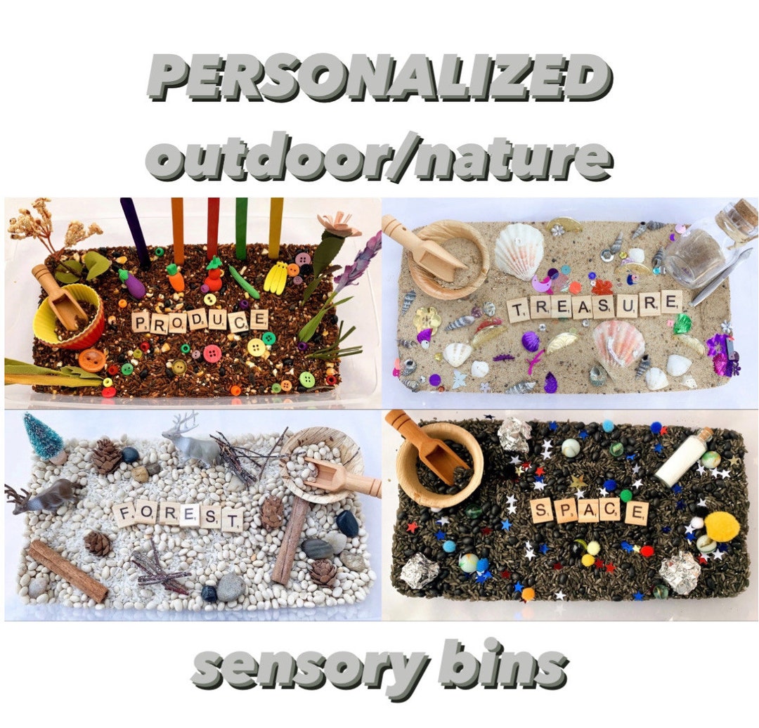 Personalized Outdoor/nature Sensory Bins, Space, Beach, Treasure ...