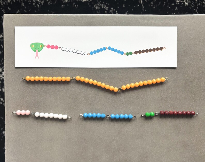 Montessori Addition Snake Game, the Search for 10, Golden Beads, Making ...