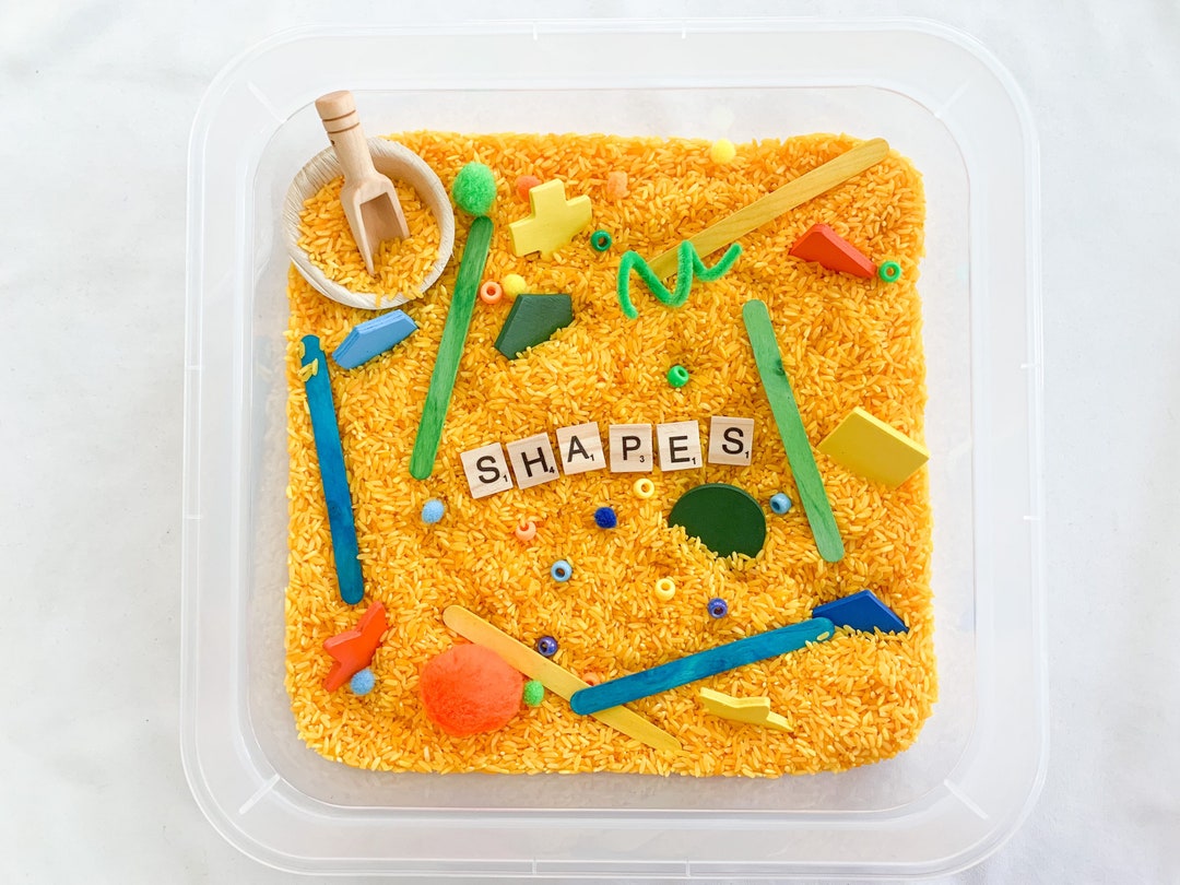 Personalized Shape Sensory Bin square Bin - Etsy
