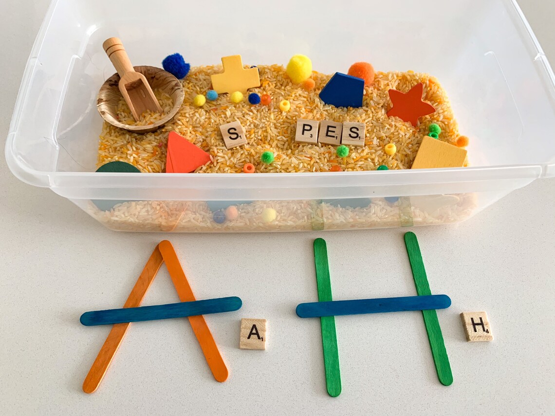 Personalized Shape Sensory Bin - Etsy