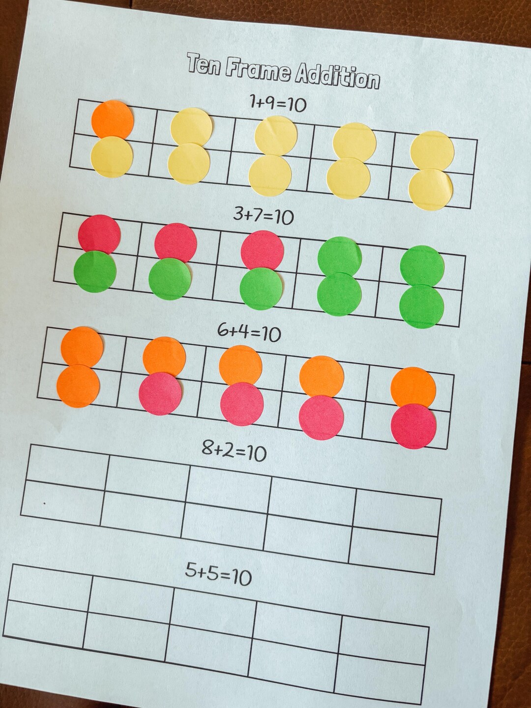 Ten Frame Addition PDF, 10 Frame, Learning Facts, Hands on Learning ...