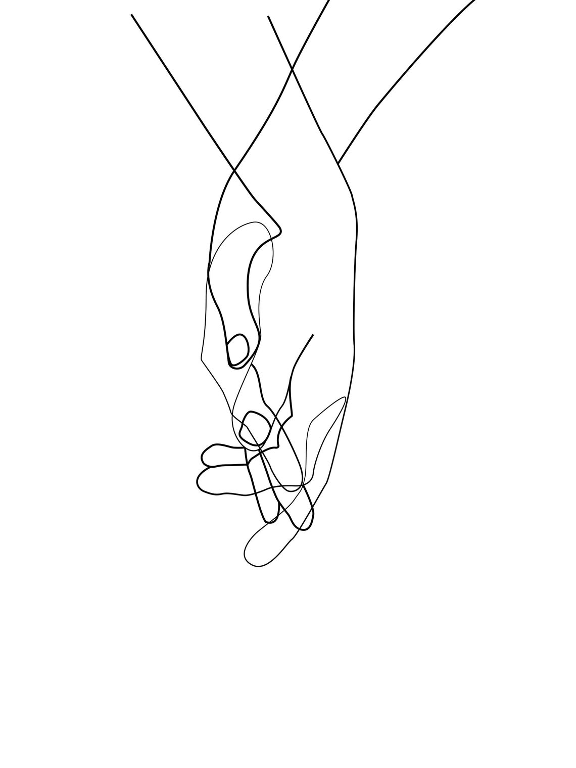 Line Art Holding Hands Couple Abstract Wall Art Minimalist - Etsy