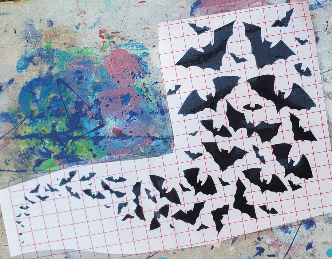 Mini Black Bat Swarm Vinyl Sticker Bat Stickers Vinyl Sticker Window ...