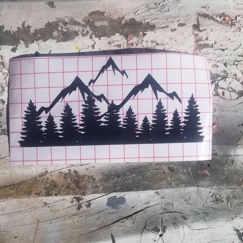 Mountains & Trees Vinyl Decal Mountain Car Window Sticker - Etsy