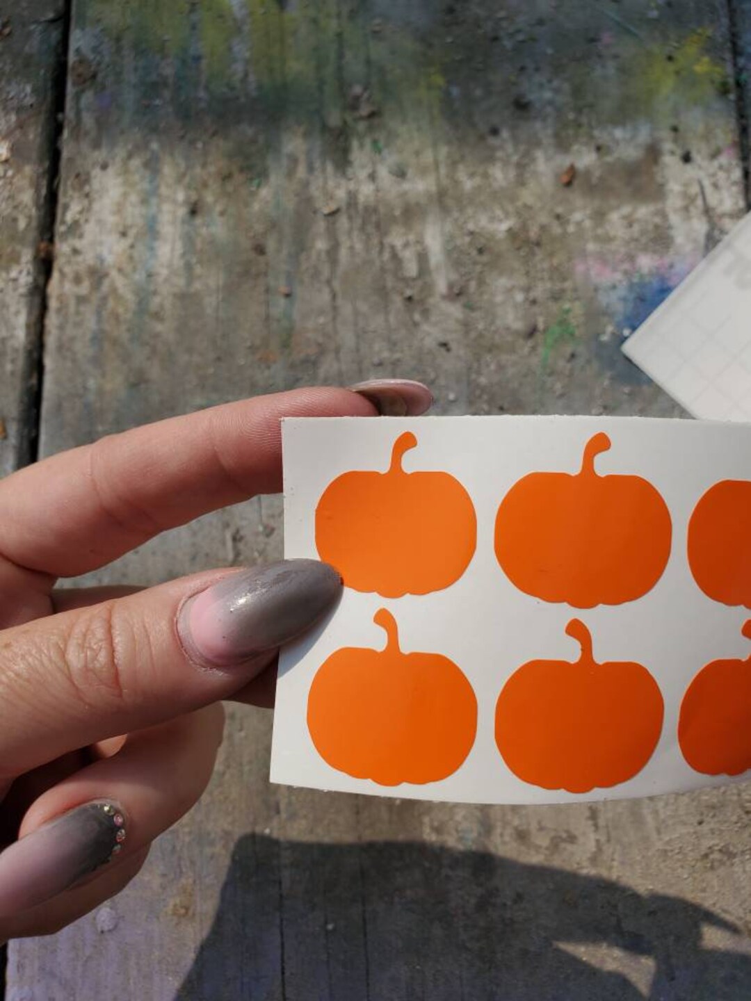 Mini Orange Pumpkin Sticker Strip Pumpkin Stickers Halloween Vinyl ...