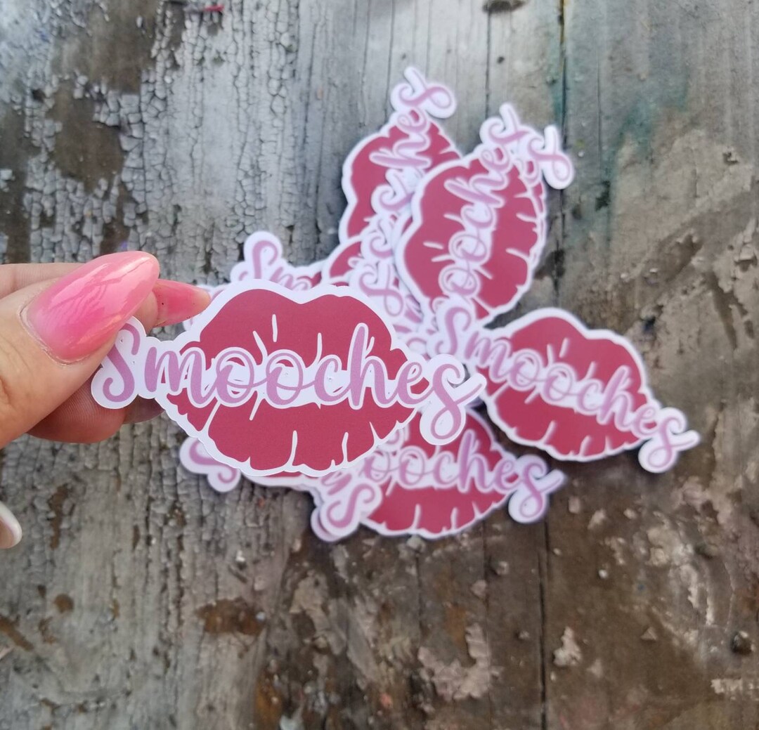 Custom Designed Lips Smooches Sticker Vinyl Sticker Window Decal Kiss ...