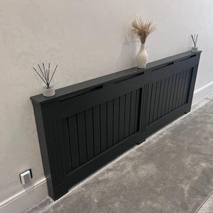 Bespoke Made to Measure Radiator Cover With Black Fluted Detail and ...
