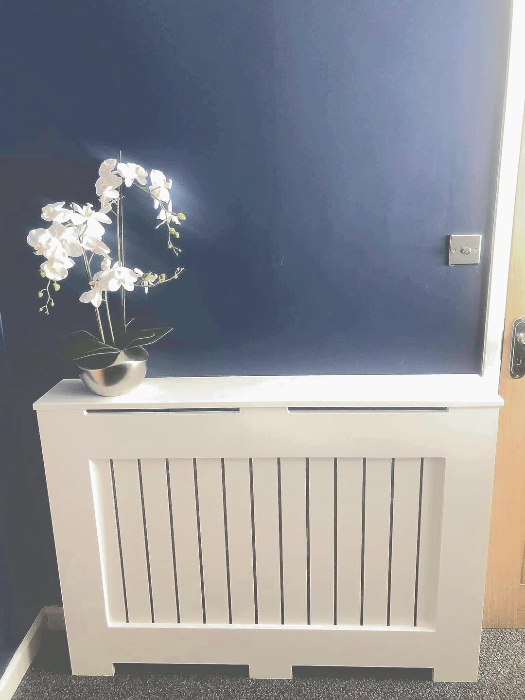 Made to Measure Solid Radiator Cover With Square Corners and Vertical ...