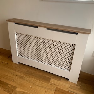 Custom Radiator Cover With Decorative Panel and Oak Top. - Etsy