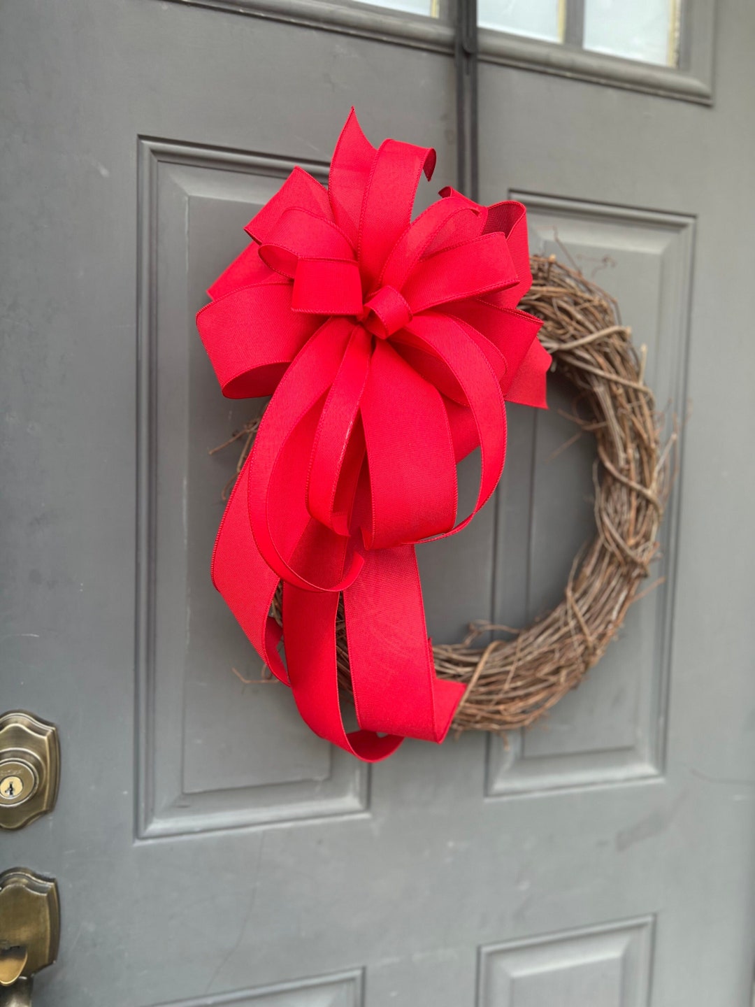 Wreath Bow Decoration for Mailbox Basket Lantern or Gift, Solid Color ...