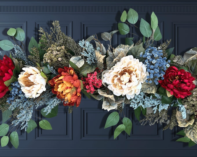 Fall Garland, Fall Farmhouse Garland, Floral Garland, Flower Garland ...