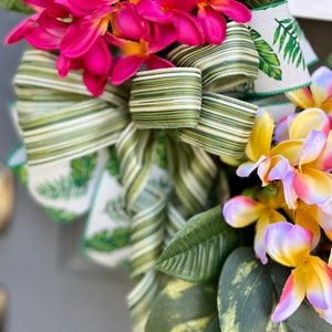 Aloha Wreath for Front Door, Hawaiian Floral Everyday Greenery Wreath ...