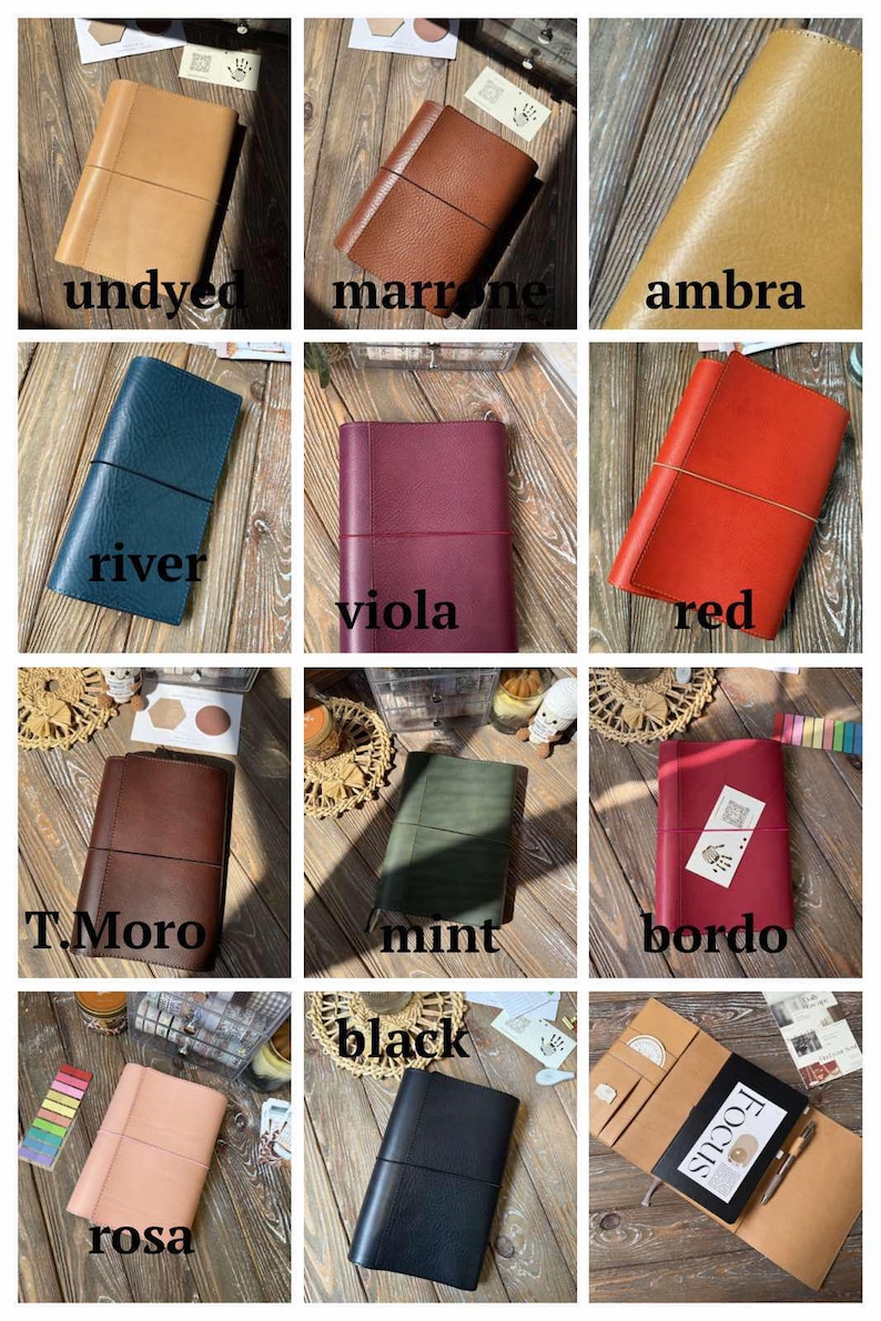 Trifold Leather Cover, Tri-fold Handmade Leather Journal, Refillable ...