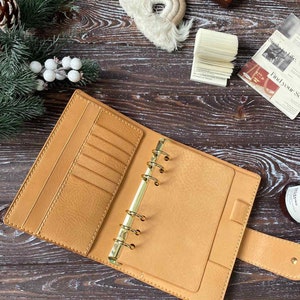 Personal Rings Planner Cover, Binder Handmade Genuine Leather Cover ...