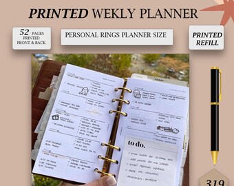 PRINTED Personal Weekly Planner Inserts Weekly Undated - Etsy