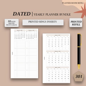 PRINTED 2026 ADHD Yearly Planner Bundle, Dated Yearly Calendar Refill ...