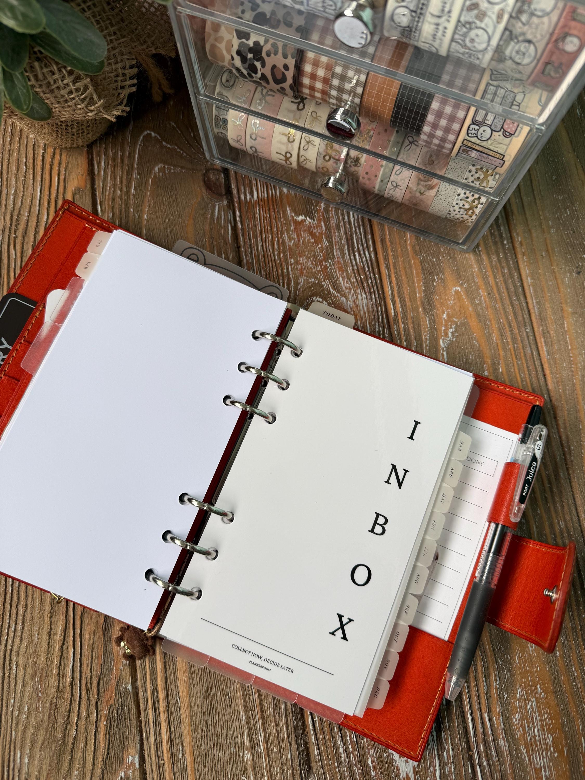 Personal Rings Inbox Dashboard, Laminated Planner Divider, Minimal Hard ...