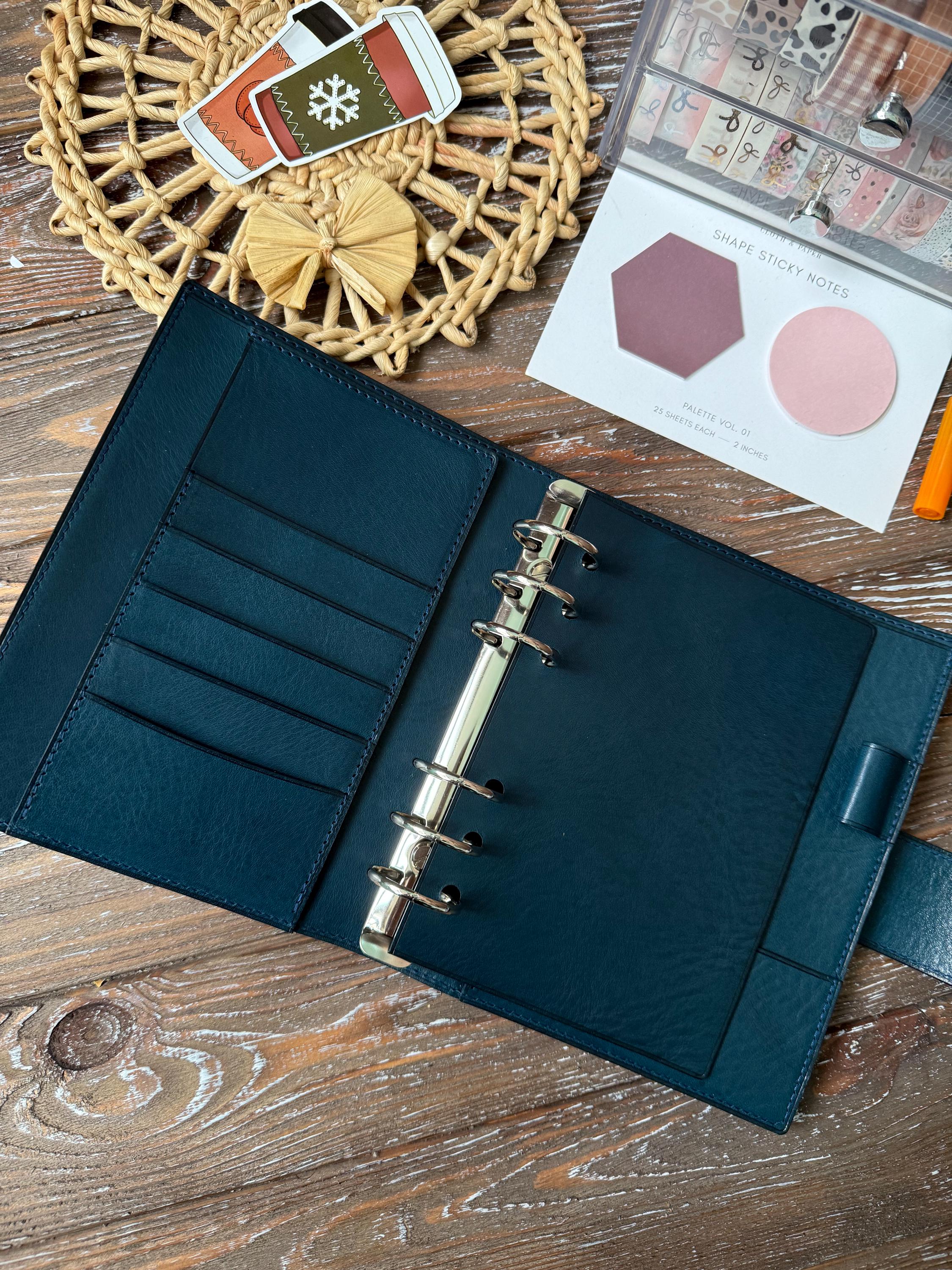 Luxury Leather Planner Cover – A5, Personal, Pocket Rings – Handmade ...