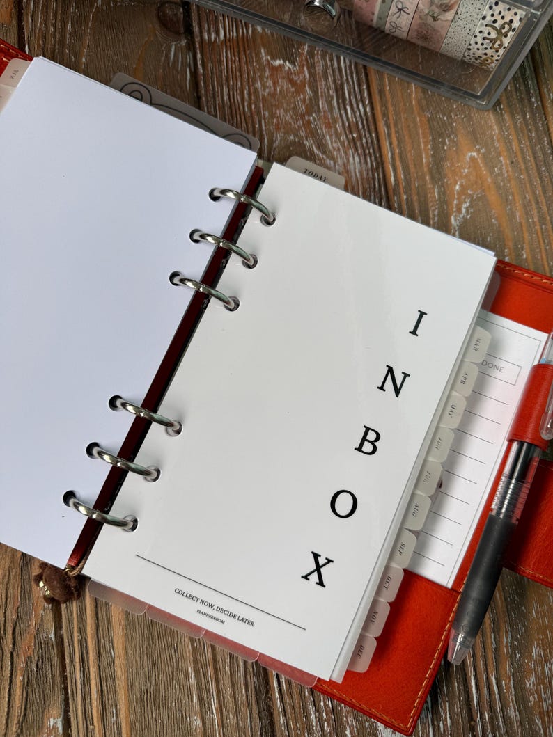 Personal Rings Inbox Dashboard, Laminated Planner Divider, Minimal Hard ...