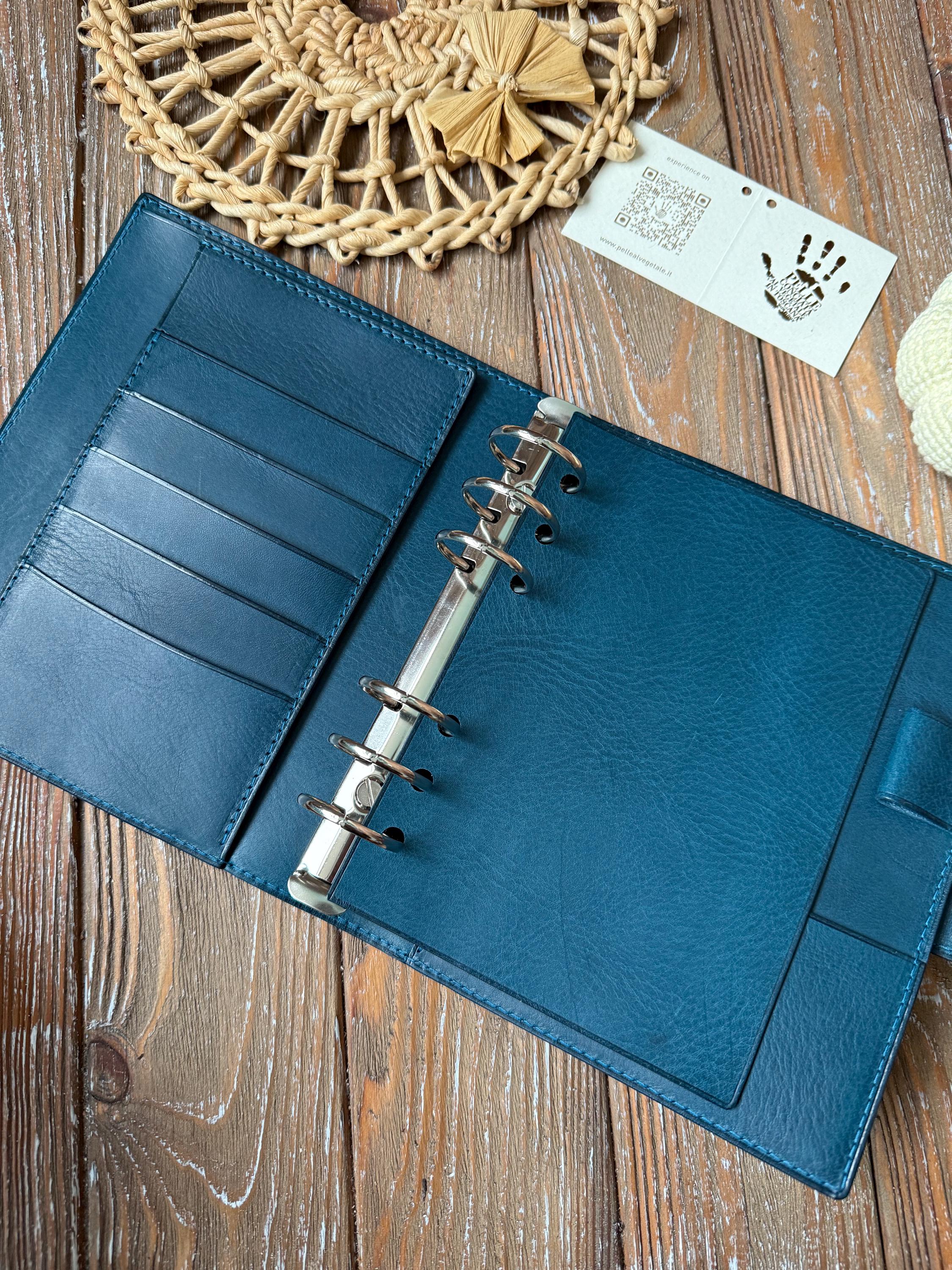 A5 Rings Planner Cover, 6 Rings Binder Handmade Genuine Leather Cover ...