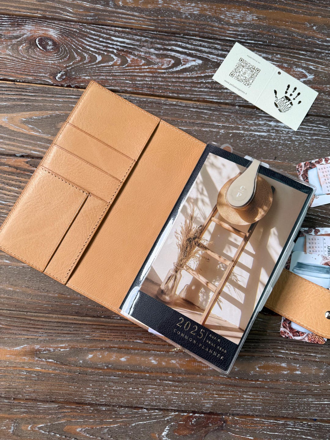 Sterling Ink B6 Slim Leather Cover Veg Tan Italian Leather Planner ...