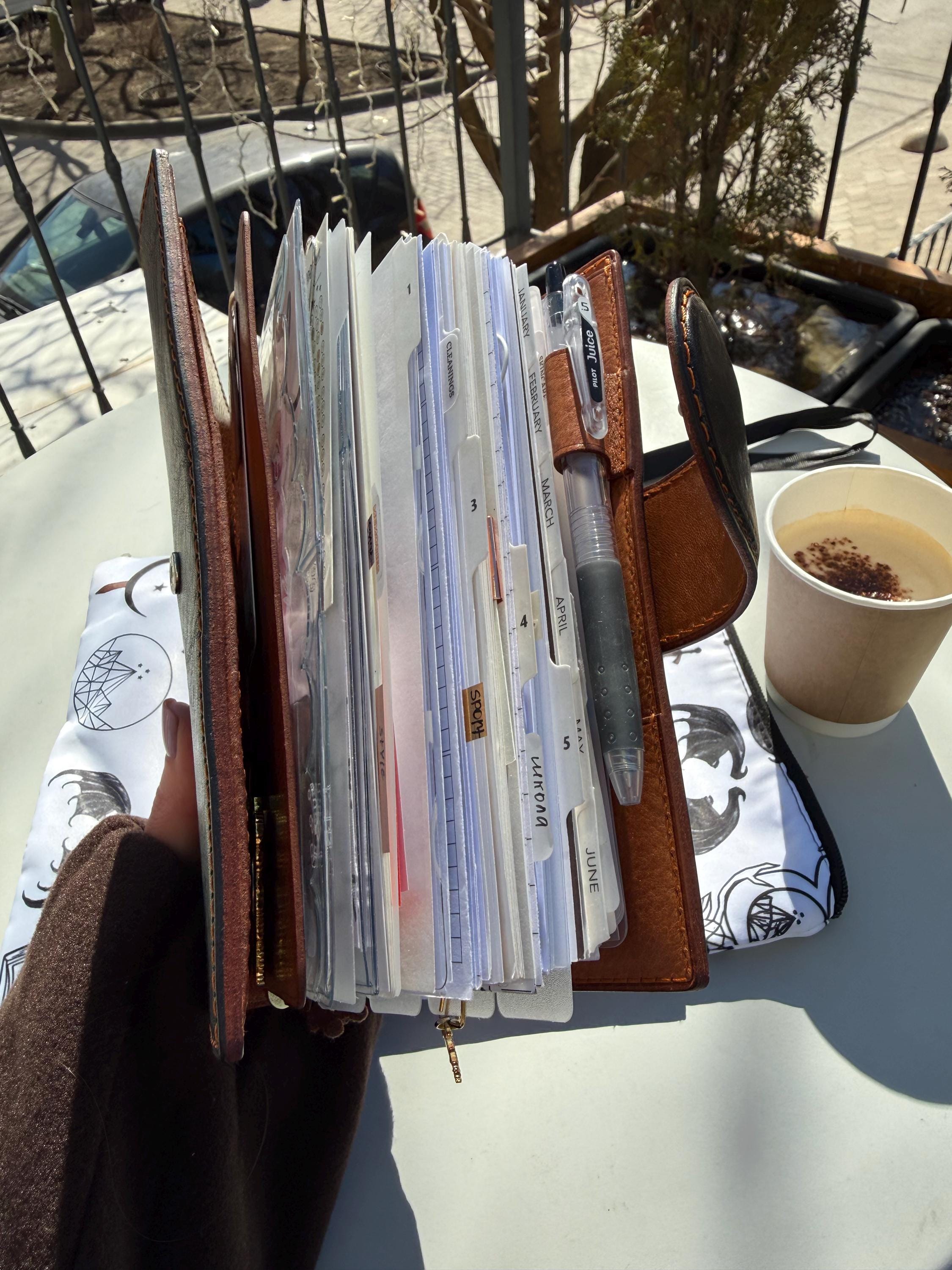 Leather 6-rings Planner Cover, Binder Handmade Genuine Leather Cover ...